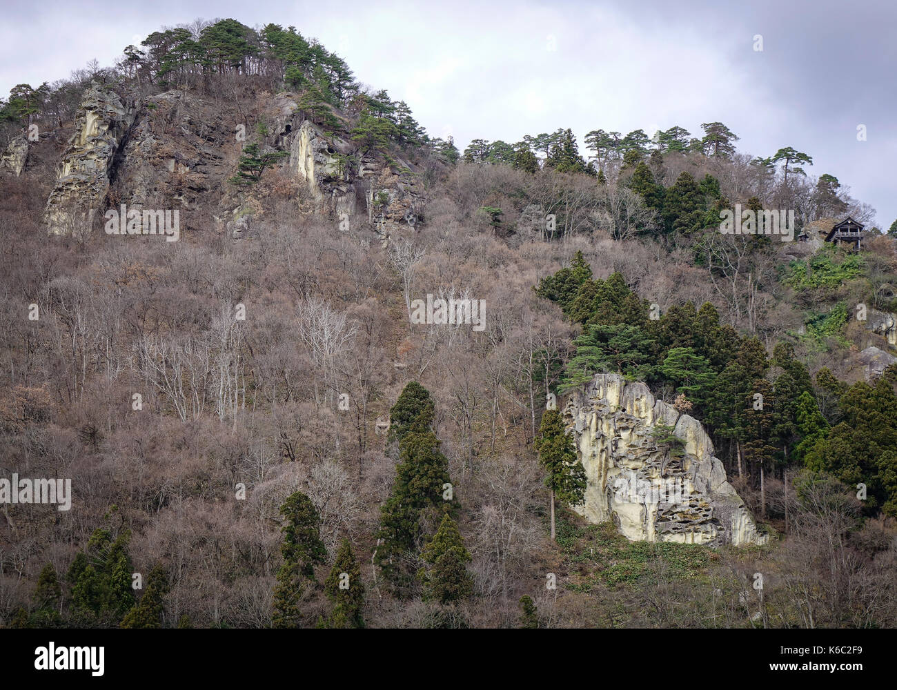Mountain scenery of Yamadera, Japan. Yama-dera is about a twenty-minute ...