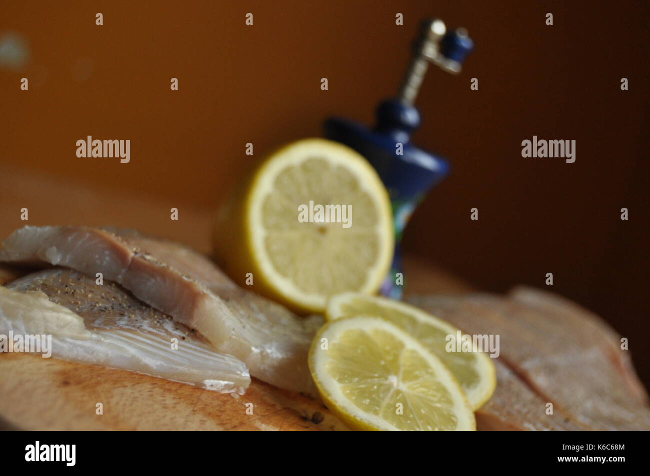 Fillet of fish. Dish, main dish. Fasting food seasoning Stock Photo - Alamy