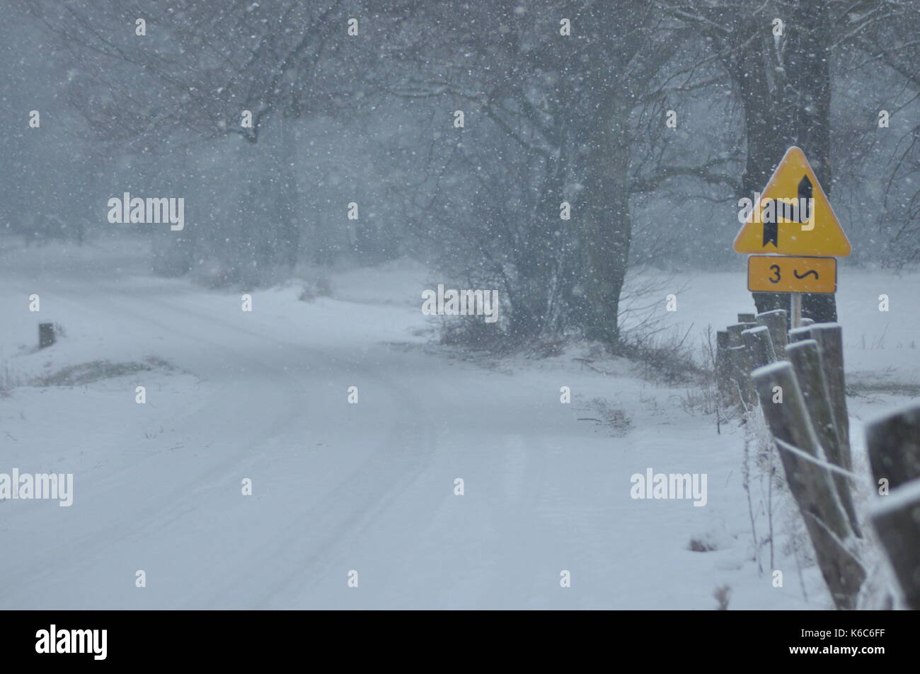 Road signs, the sign of the bend. Winding road. Slip by Stock Photo - Alamy