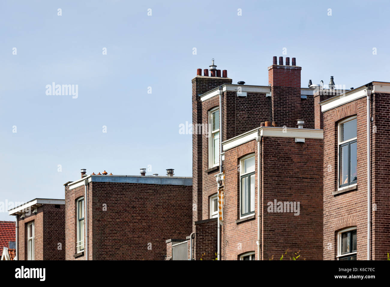 Back of traditional small houses in Rotterdam in the Netherlands Stock ...
