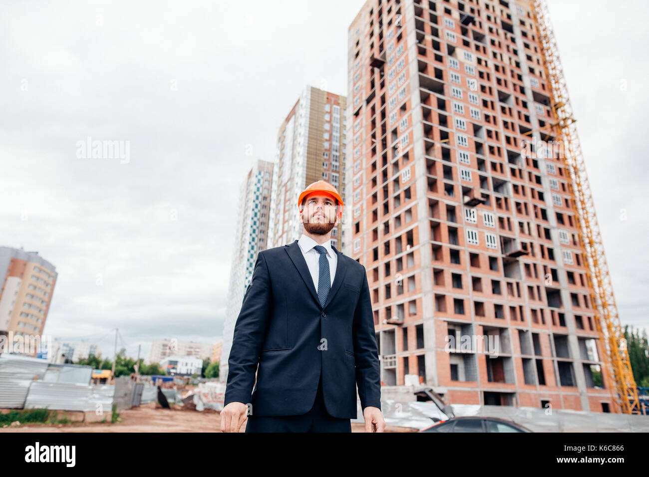 Portrait Of Construction Worker On Building Site Stock Photo - Alamy