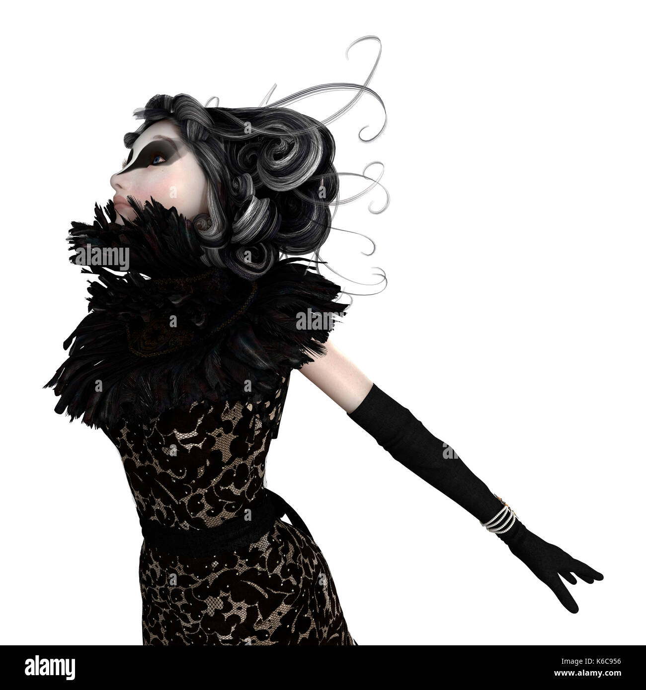 3D rendering of a fairy tale witch isolated on white background Stock ...