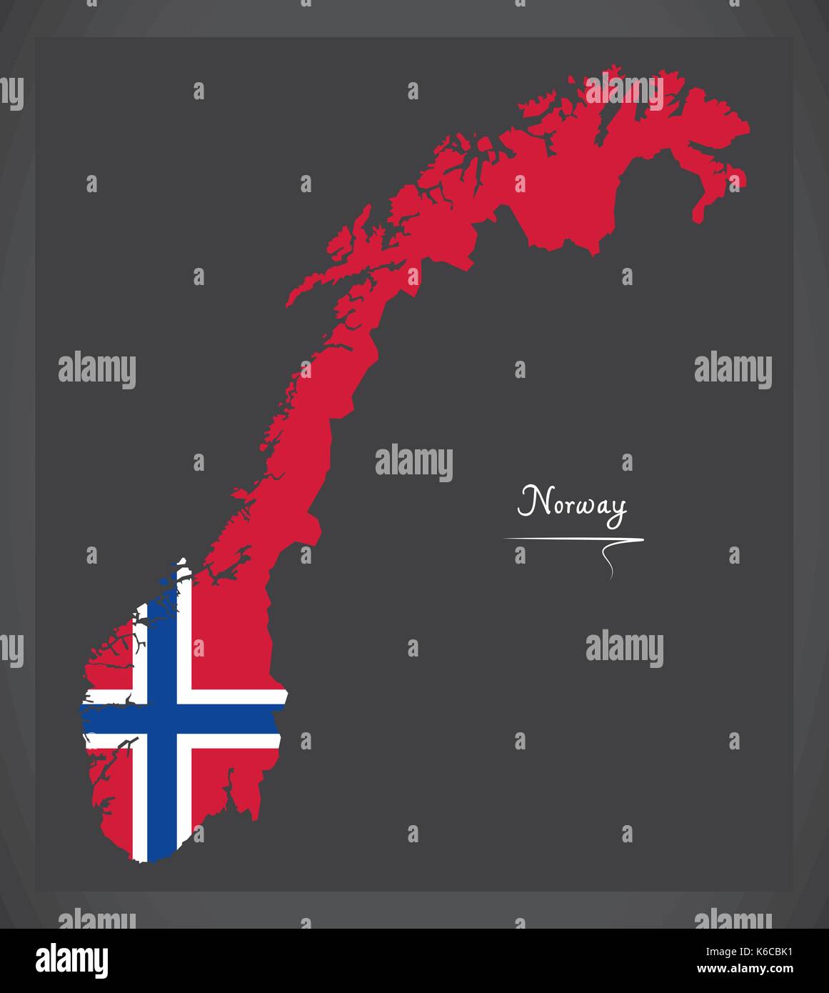 Norway with Norwegian national flag illustration Stock Vector Image ...