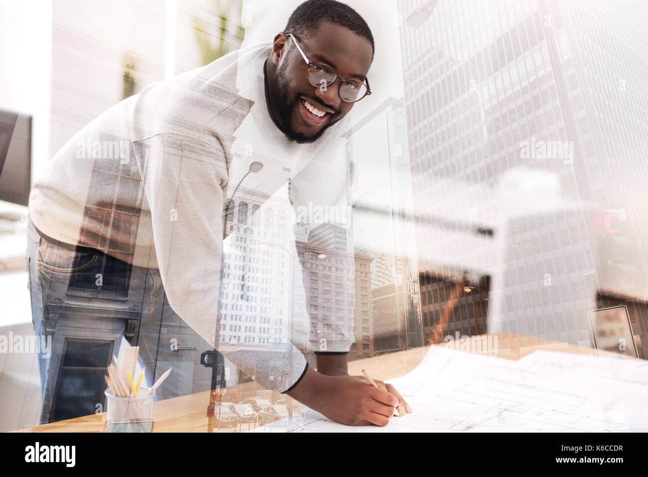 Close up of ambitious worker doing tasks in the office Stock Photo - Alamy
