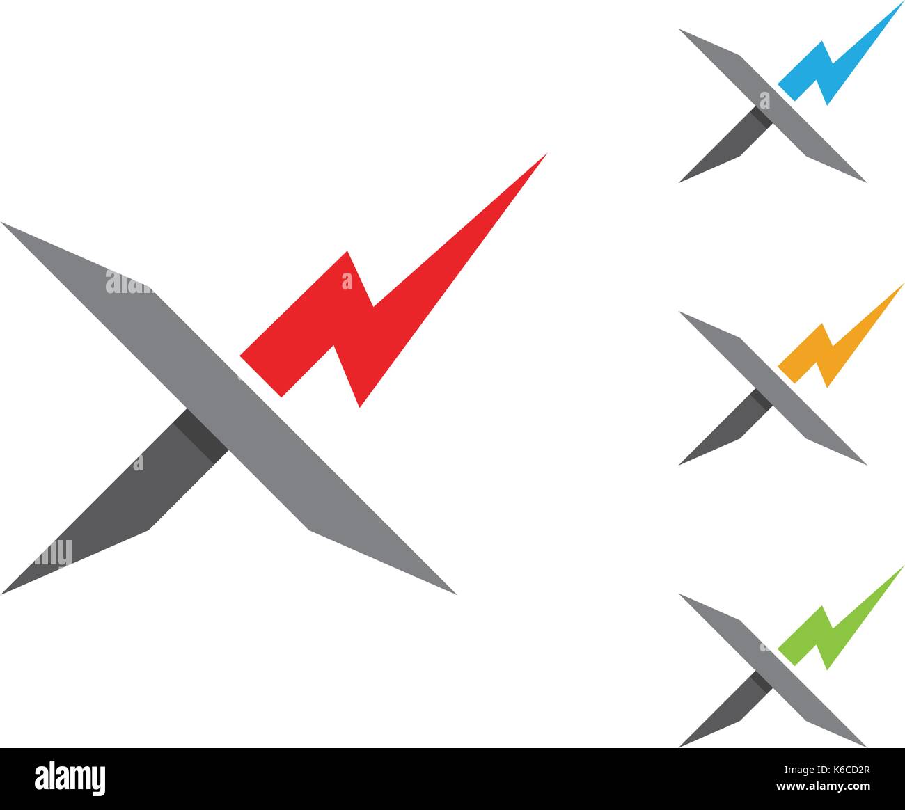 X logo with lightning hi-res stock photography and images - Alamy