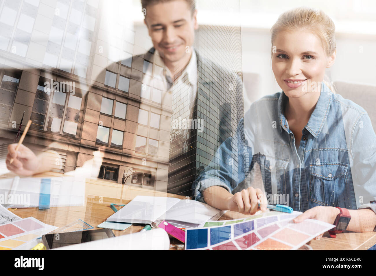 Working with color palette together Stock Photo - Alamy