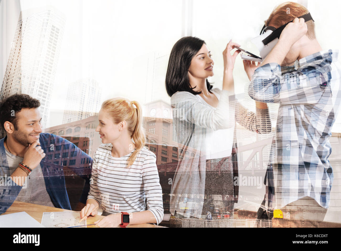 Smart colleagues working in pairs in the office Stock Photo - Alamy