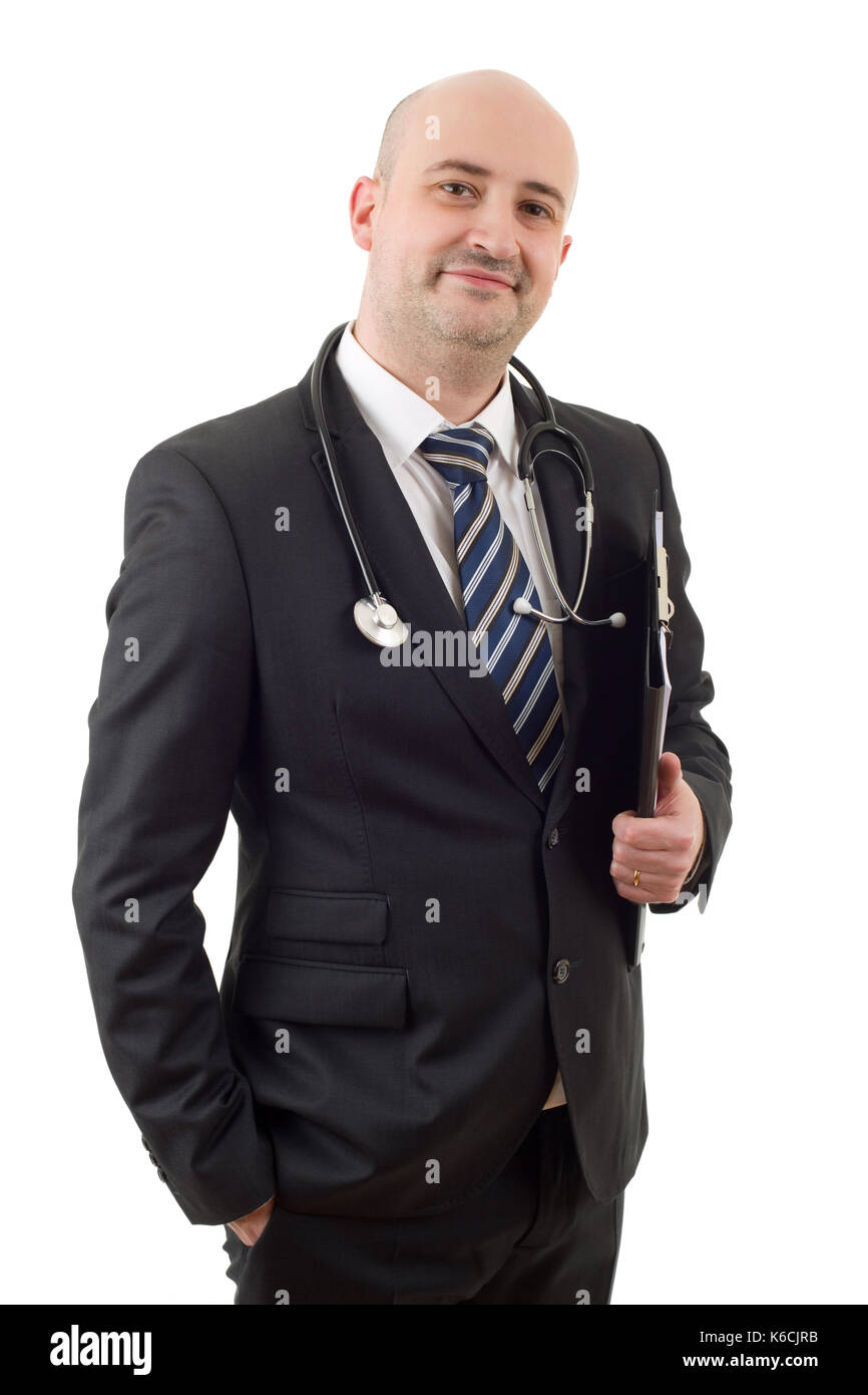 happy male doctor, isolated on white background Stock Photo - Alamy