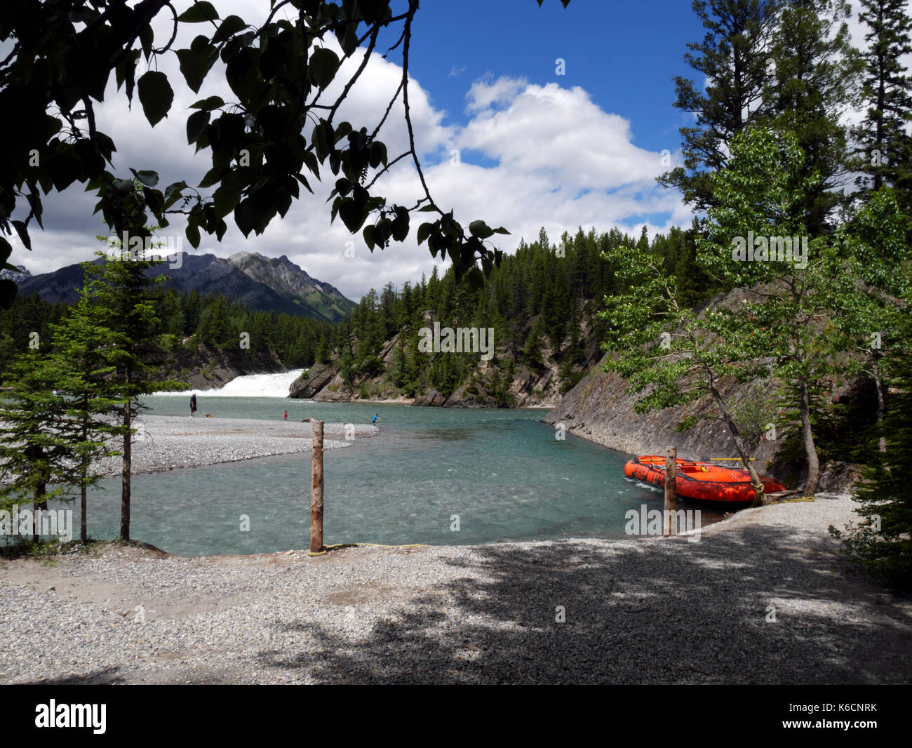 Bow River and Falls, Banff, Alberta, Canada. Departure point for Float ...
