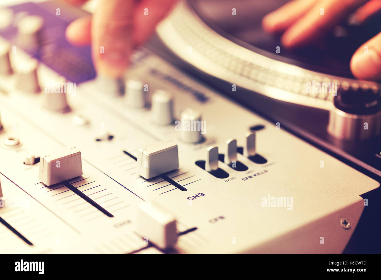 closeup of vinyl turntable mixing controller Stock Photo - Alamy