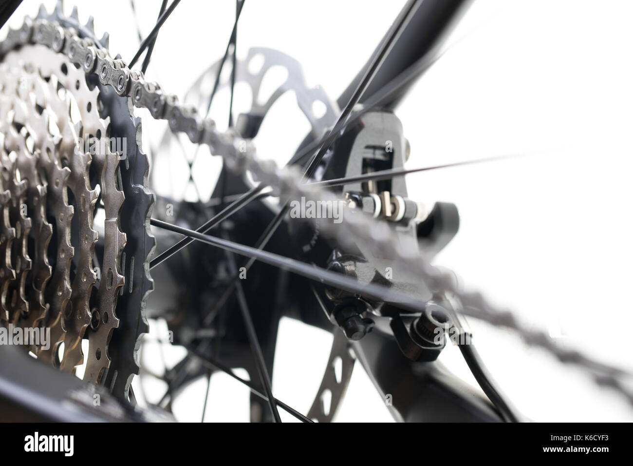 Modern MTB race mountain bike isolated on white background in a studio ...