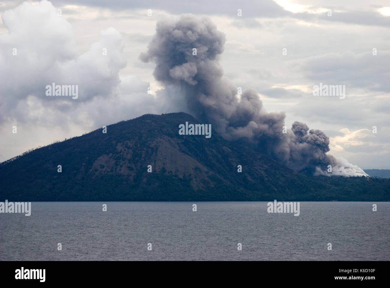 Tarvurvur Volcano Erupting, Rabaul, New Britain, Papua New Guinea Stock ...