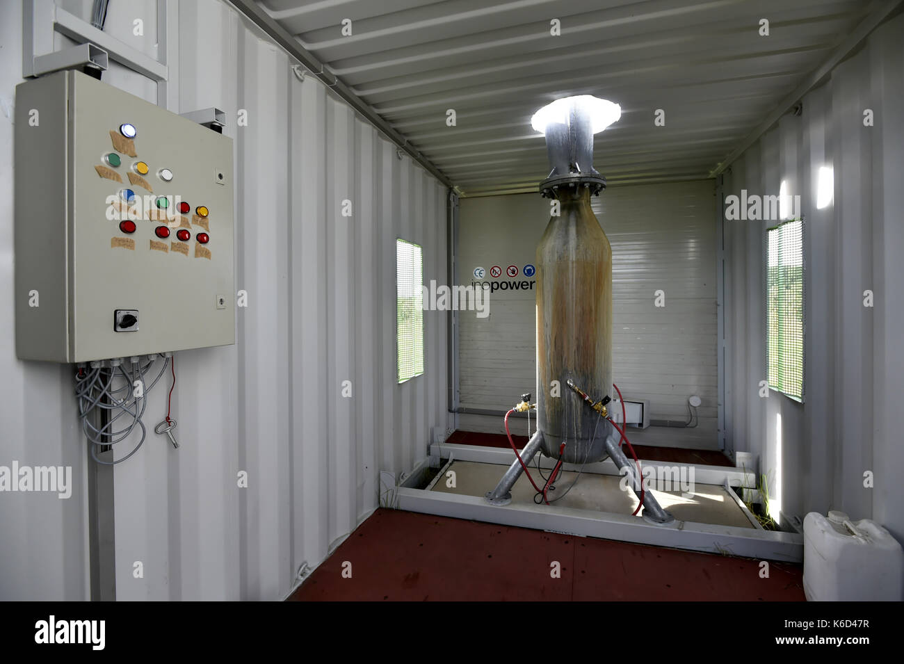 Svincany, Czech Republic. 12th Sep, 2017. Interior of a hail cannon is ...