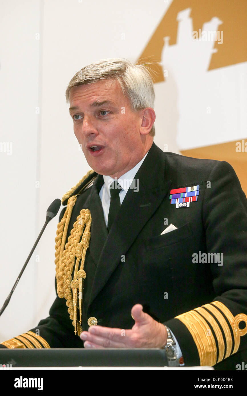 London, UK. 12th September, 2017. Admiral Sir Philip Jones, delivers ...