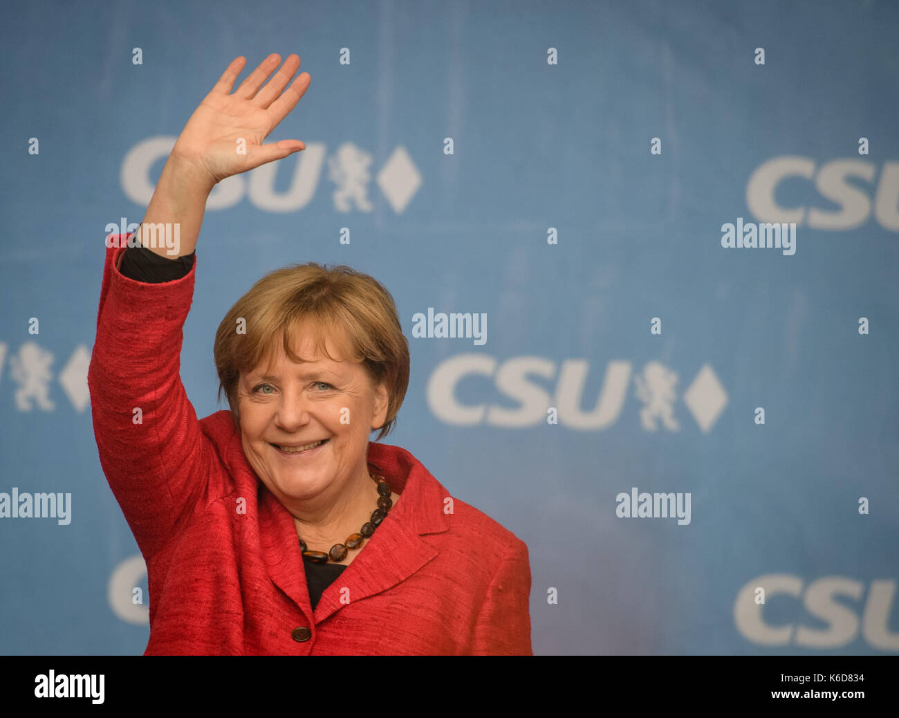 Rosenheim, Germany. 12th Sep, 2017. German Chancellor Angela Merkel ...