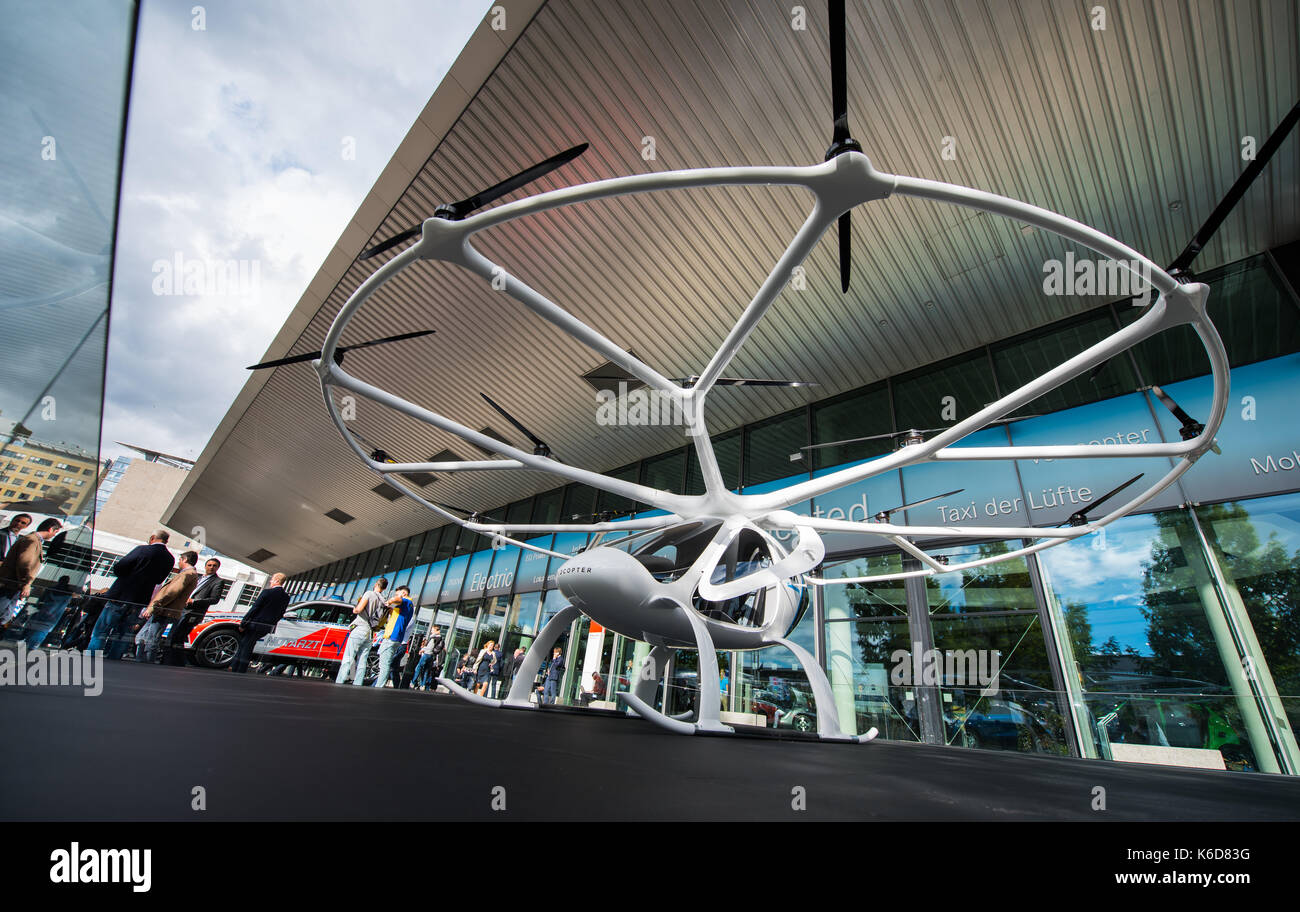 A Volocopter can be seen outside the International Automobile Fair (IAA ...
