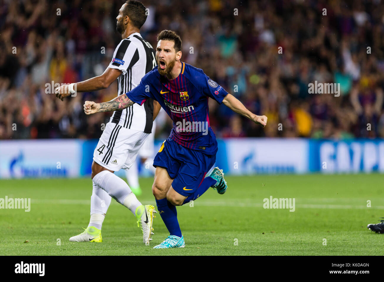 Barcelona, Spain. 12th Sep, 2017. Lionel Messi celebrates scoring the ...