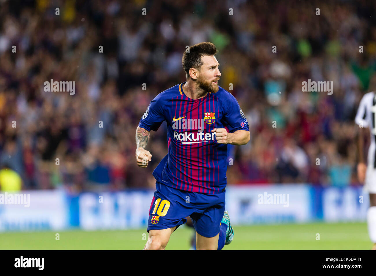 Barcelona, Spain. 12th Sep, 2017. Lionel Messi celebrates scoring the ...