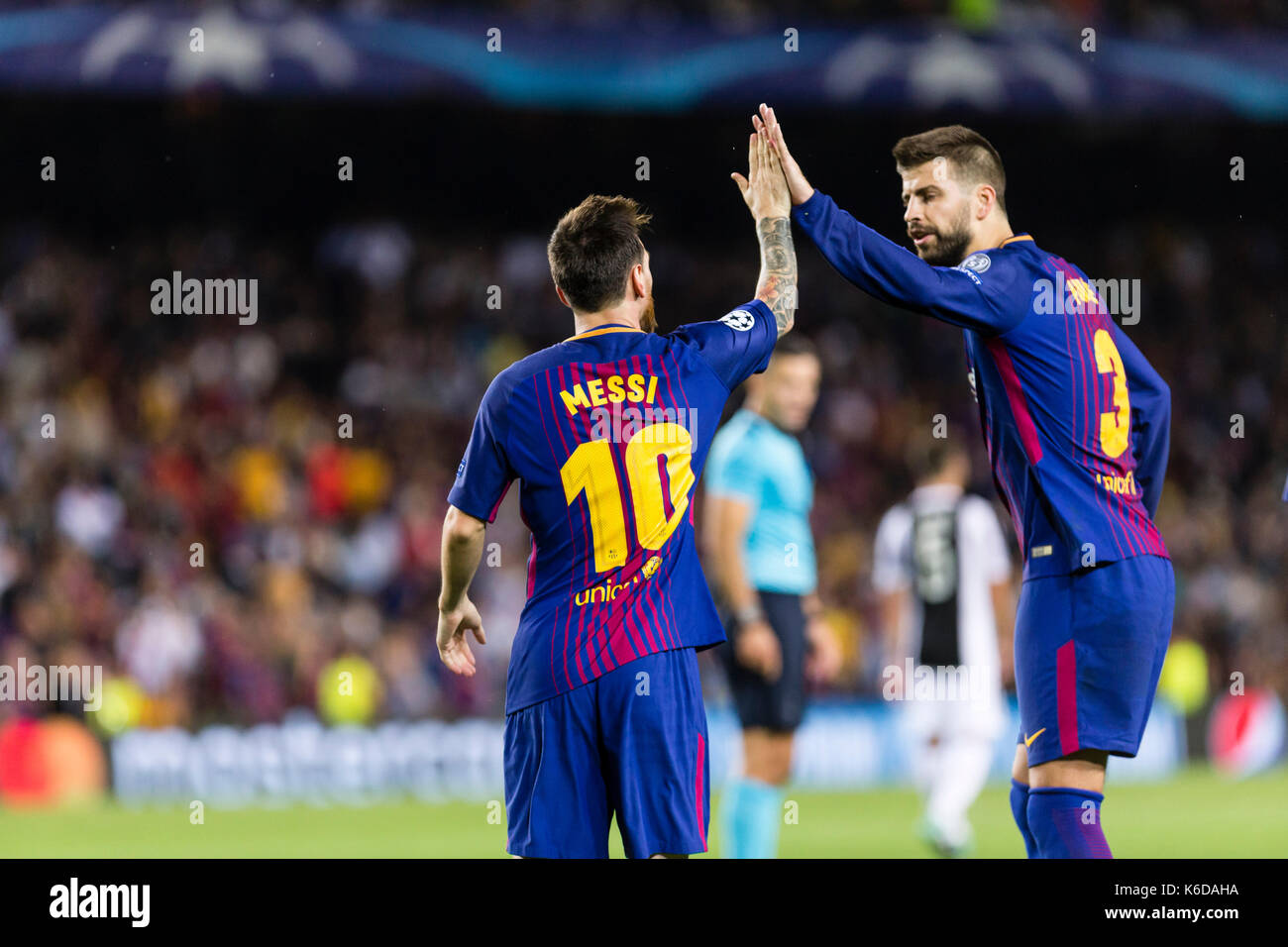 Barcelona, Spain. 12th Sep, 2017. Lionel Messi celebrates scoring the ...