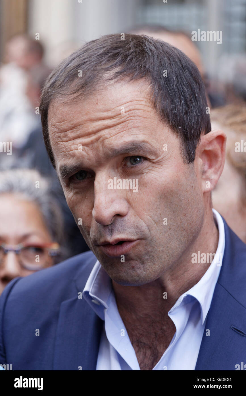 Paris, France. 12 September, 2017. Benoît Hamon attends the ...