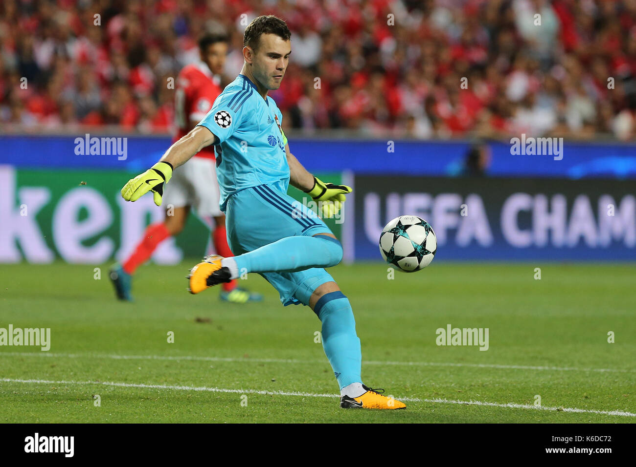 Lisbon, Portugal. 12th Sep, 2017. CSKA Moskva«s goalkeeper Igor ...