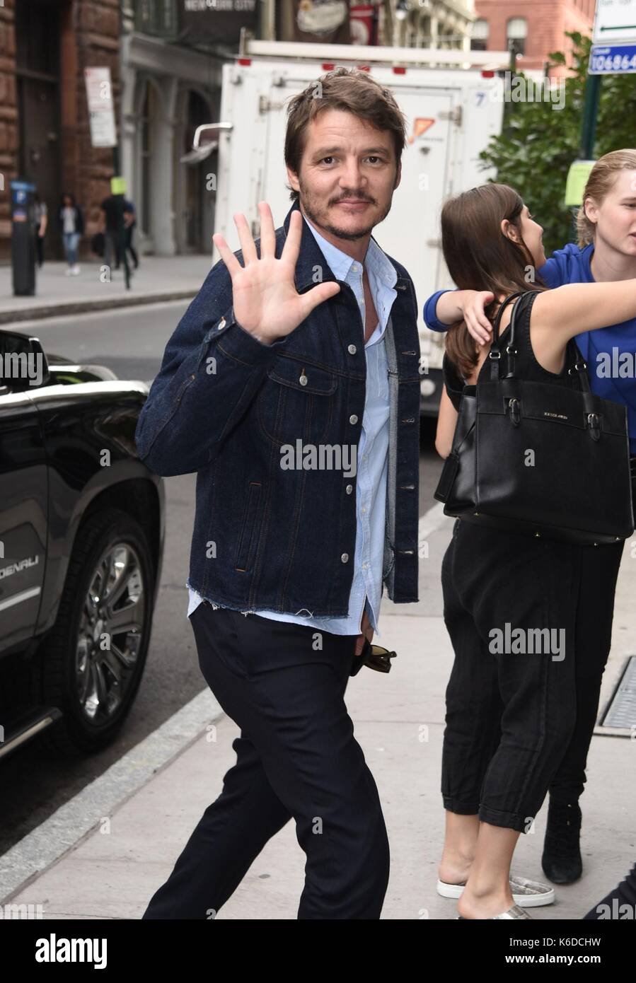 New York, NY, USA. 12th Sep, 2017. Pedro Pascal, out promoting his new ...