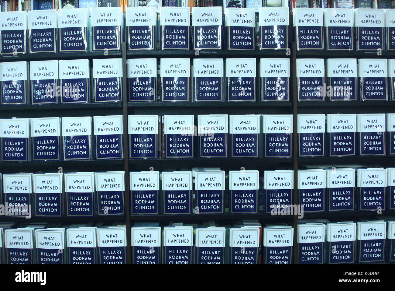 New York, New York, USA. 12th Sep, 2017. A view of the stack of books ...