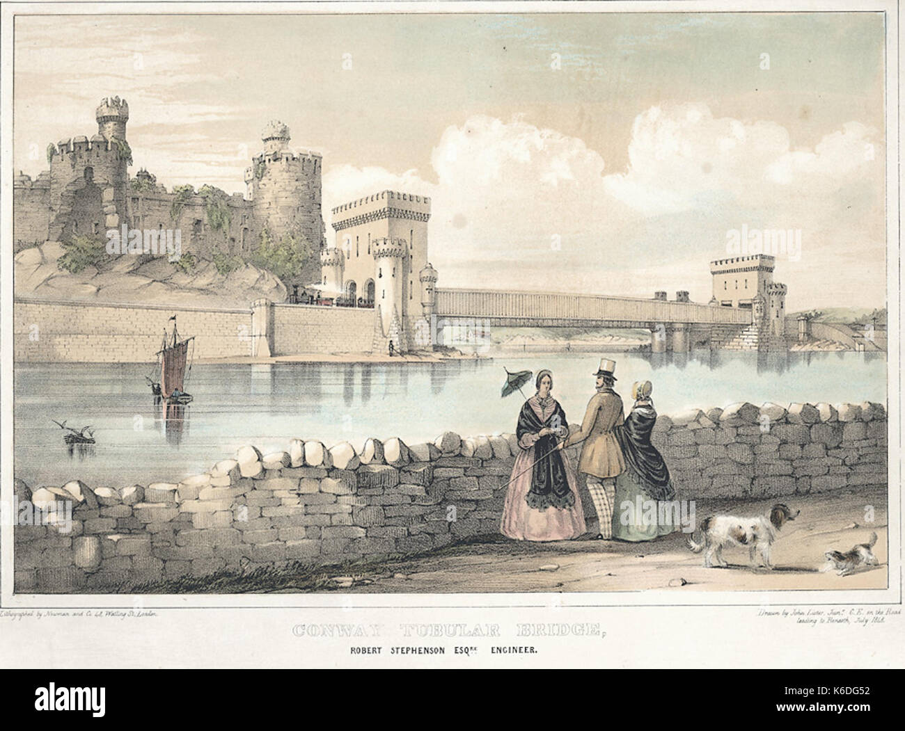 Conway Tubular Bridge; Robert Stephenson Eaq. engineer Stock Photo - Alamy