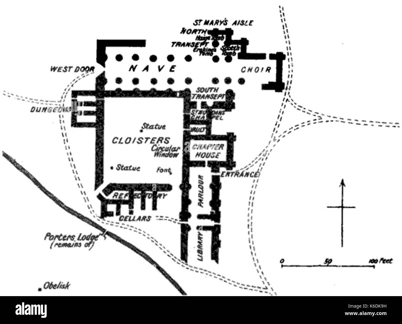 Abbey plan drawing hi-res stock photography and images - Alamy