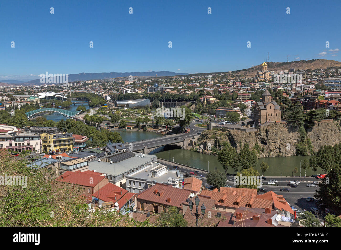 View looking down on the city of Tbilisi in Georgia Stock Photo - Alamy