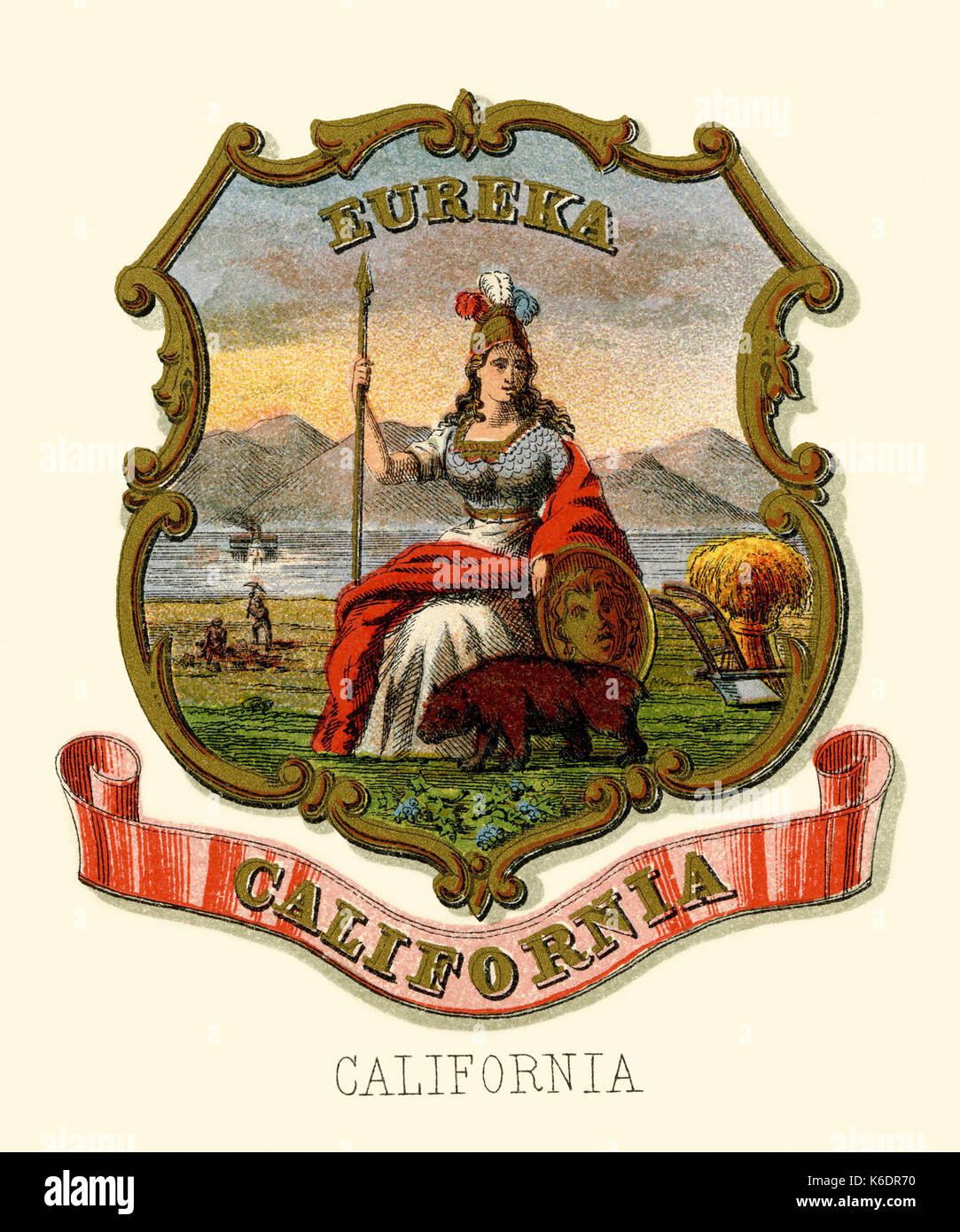 California state coat of arms (illustrated, 1876 Stock Photo - Alamy
