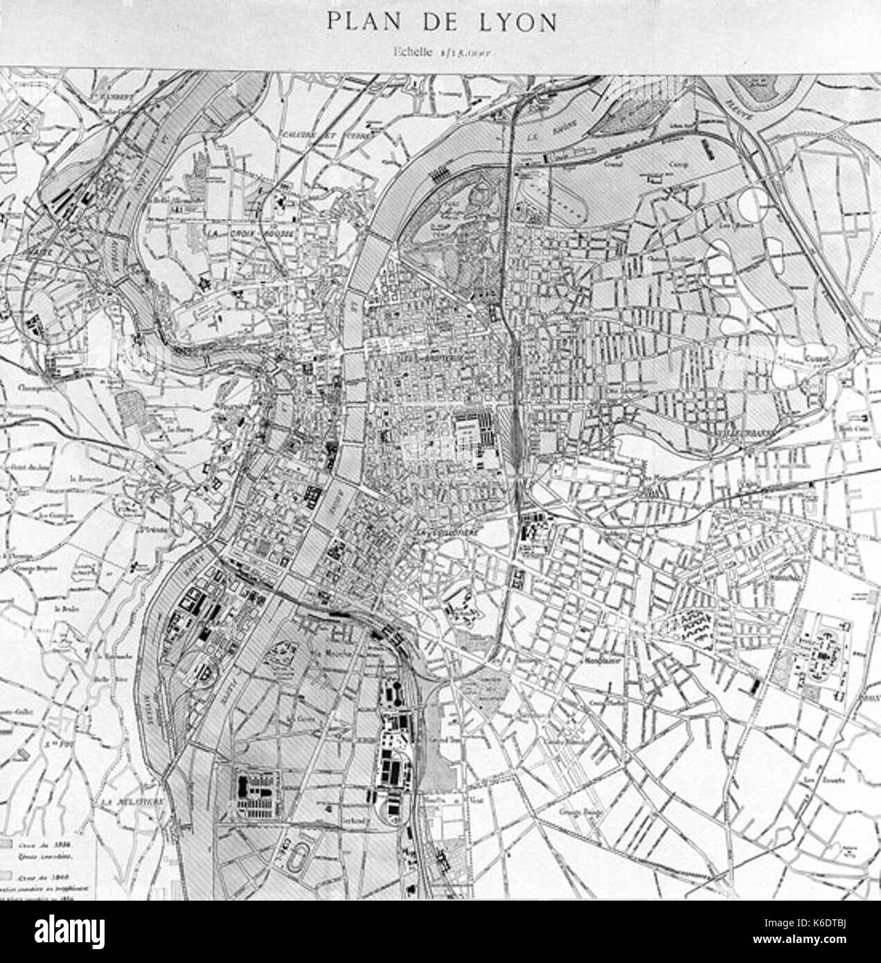 Carte inondations 1856 Lyon 01 Stock Photo - Alamy