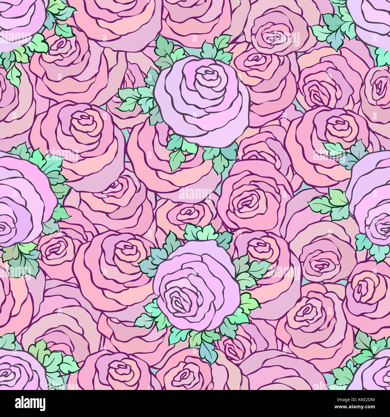 floral decorative colorful bright background with cute roses Stock ...