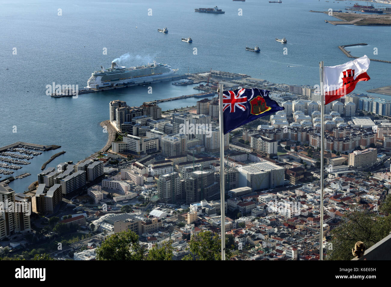 Pic shows: Gibraltar which overlooks the 14km strait between Europe and ...