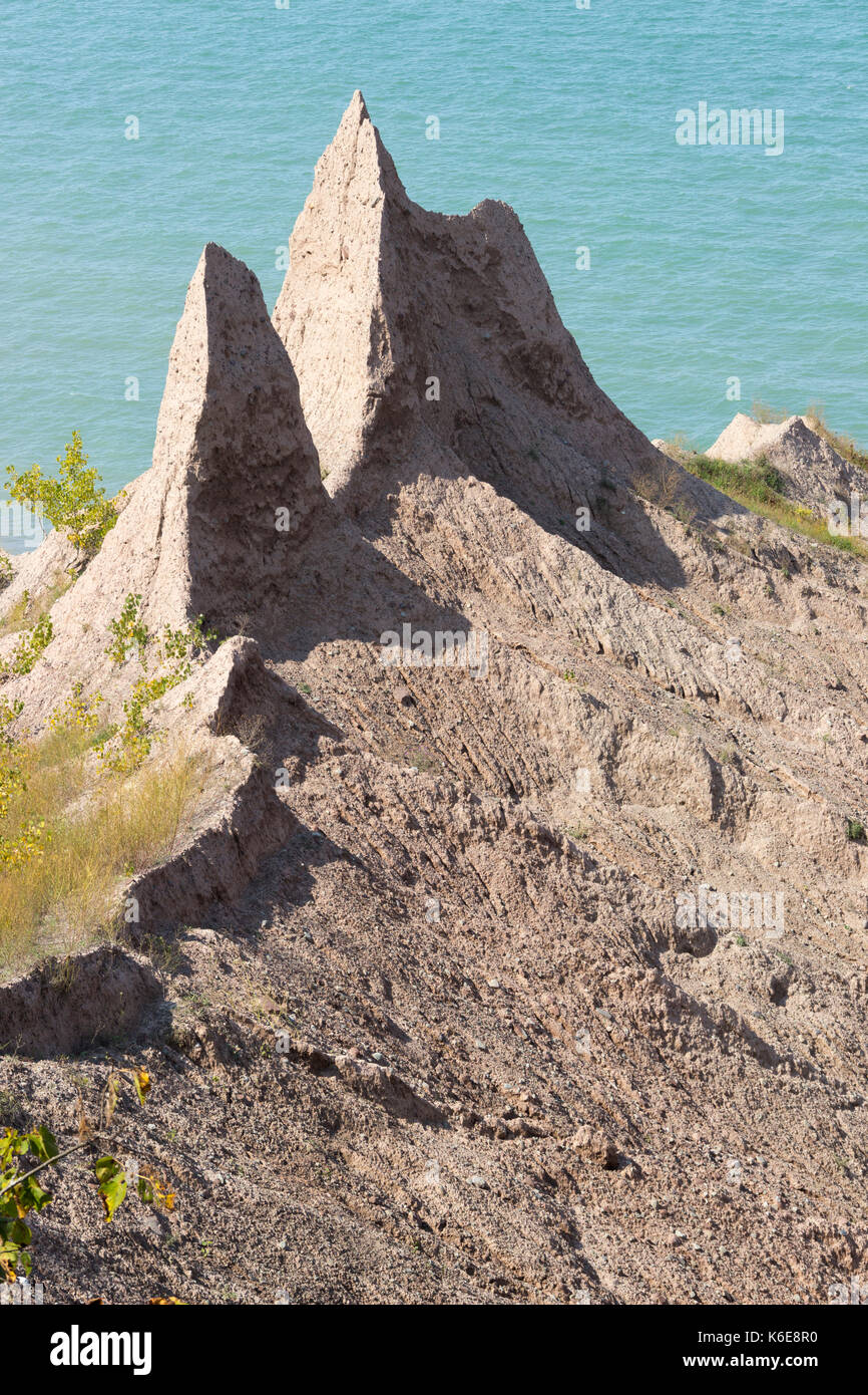 Erosion at Chimney Bluffs Stock Photo - Alamy