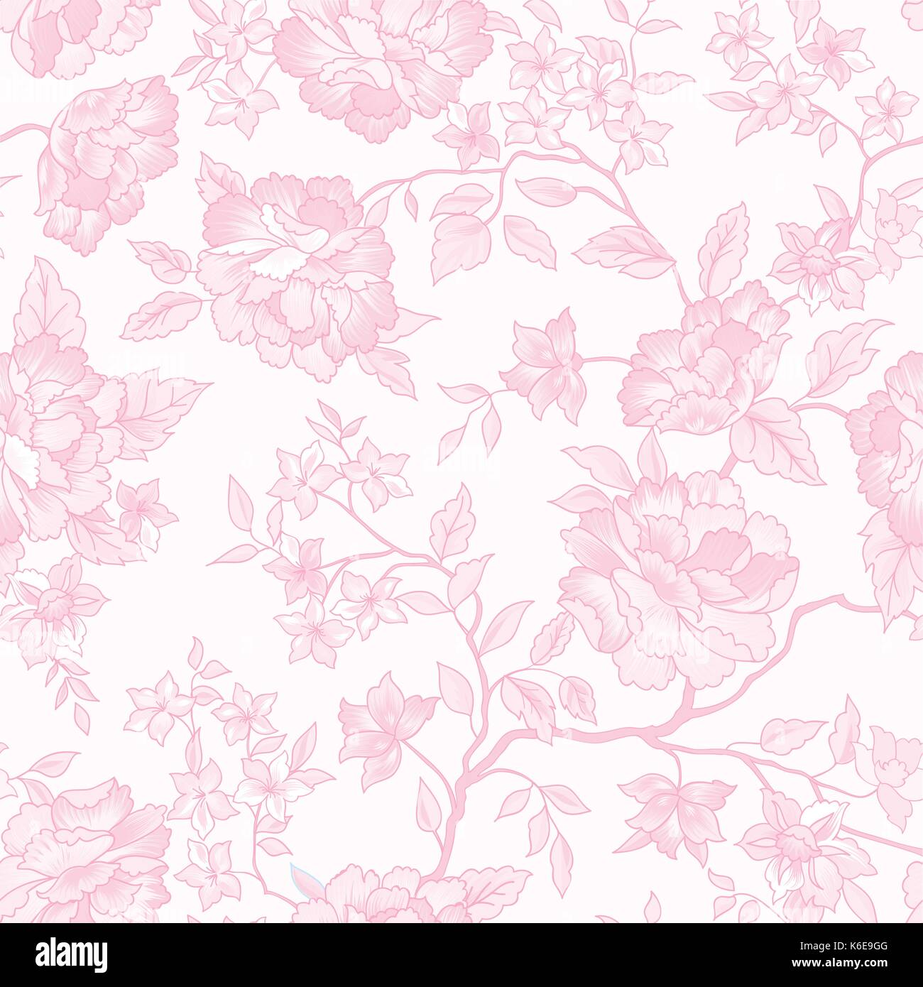Floral pattern. Flower seamless background. Flourish ornamental garden ...