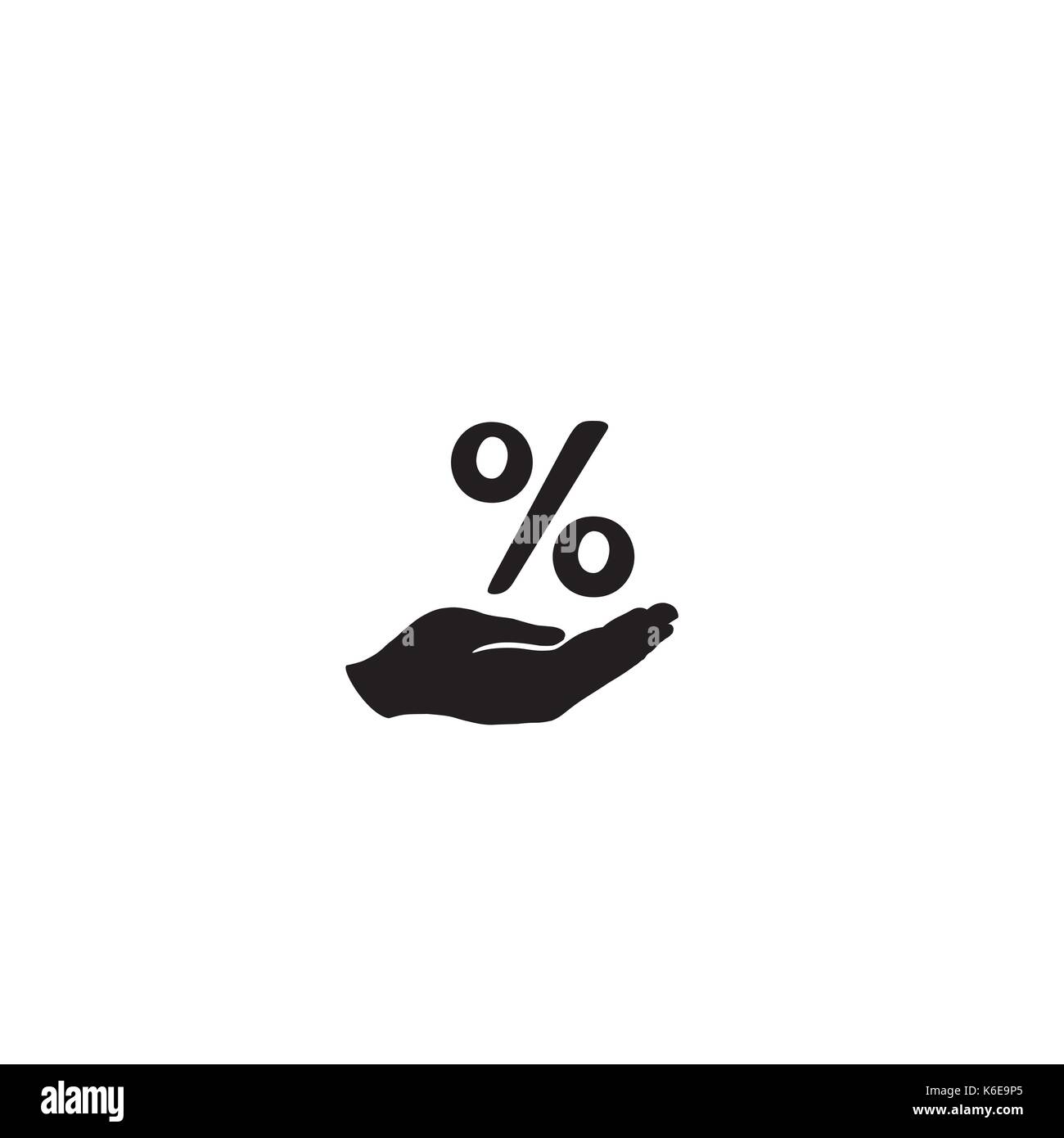 Percentage sign in hand silhouette. Business percent icon Stock Vector ...
