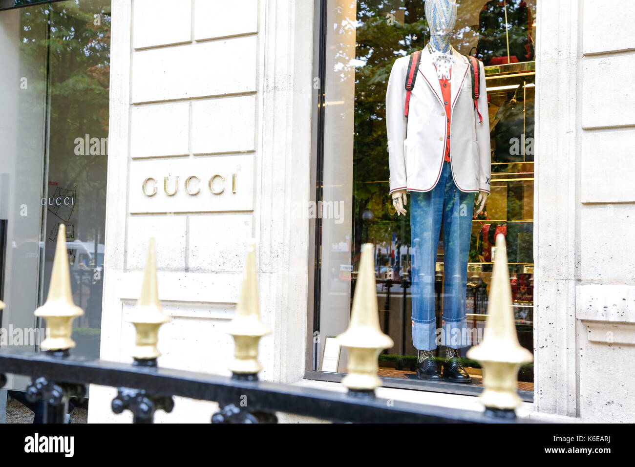 Paris, France: luxury branded shops in typical haussmann palaces and ...