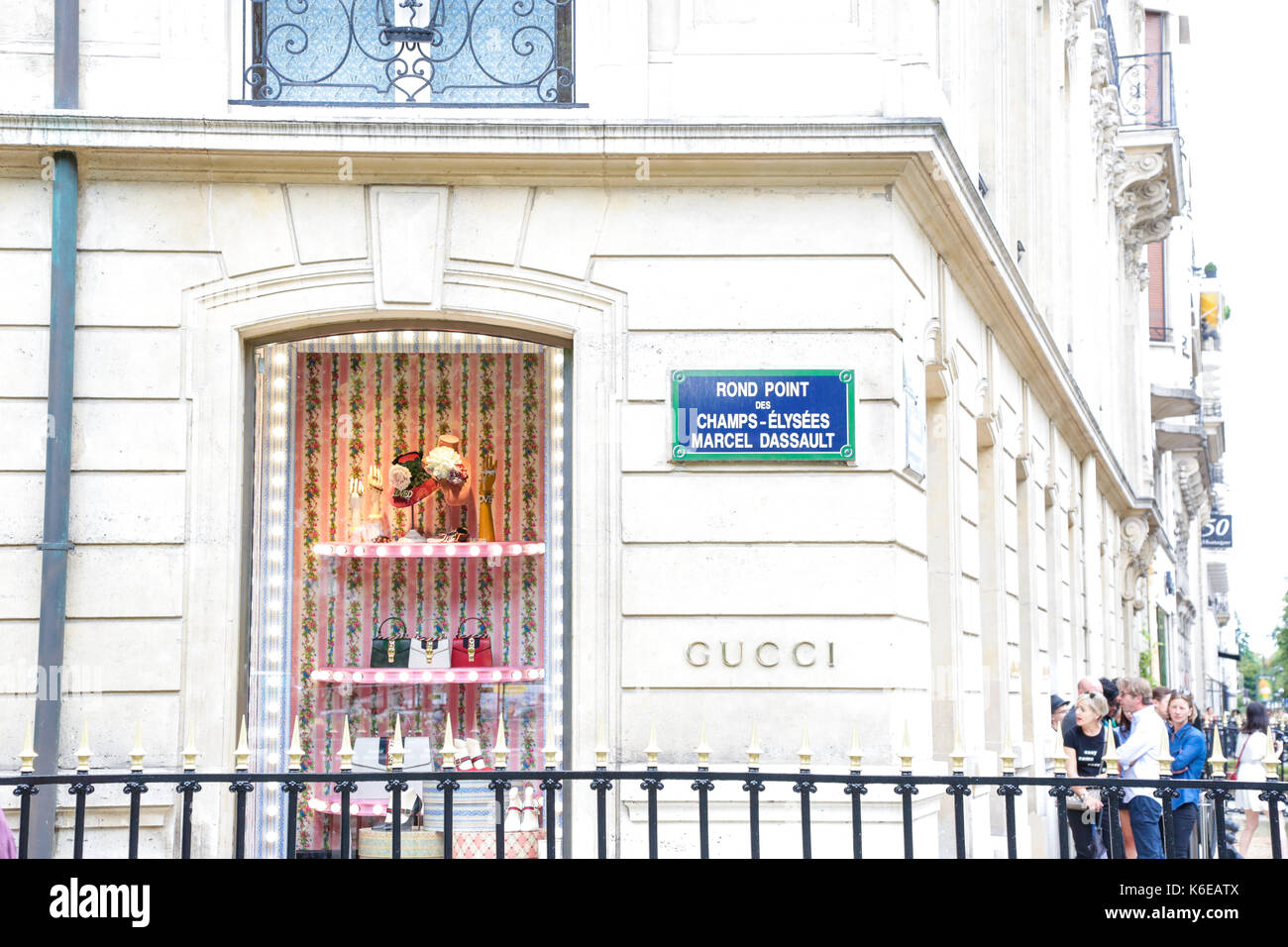 Paris, France: luxury branded shops in typical haussmann palaces and ...
