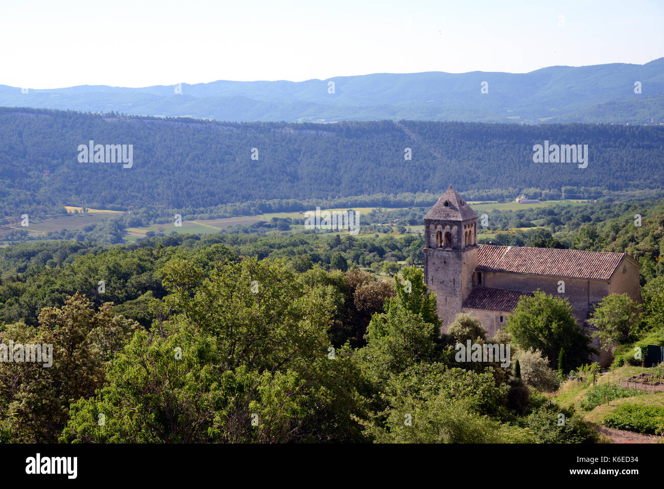 Romanesque Church of Saint Hilaire (c12th-17th) and View over the ...