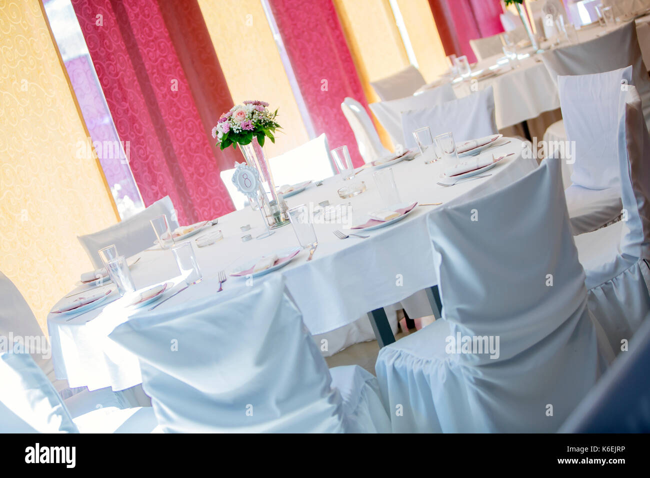Beautiful wedding tables Stock Photo - Alamy