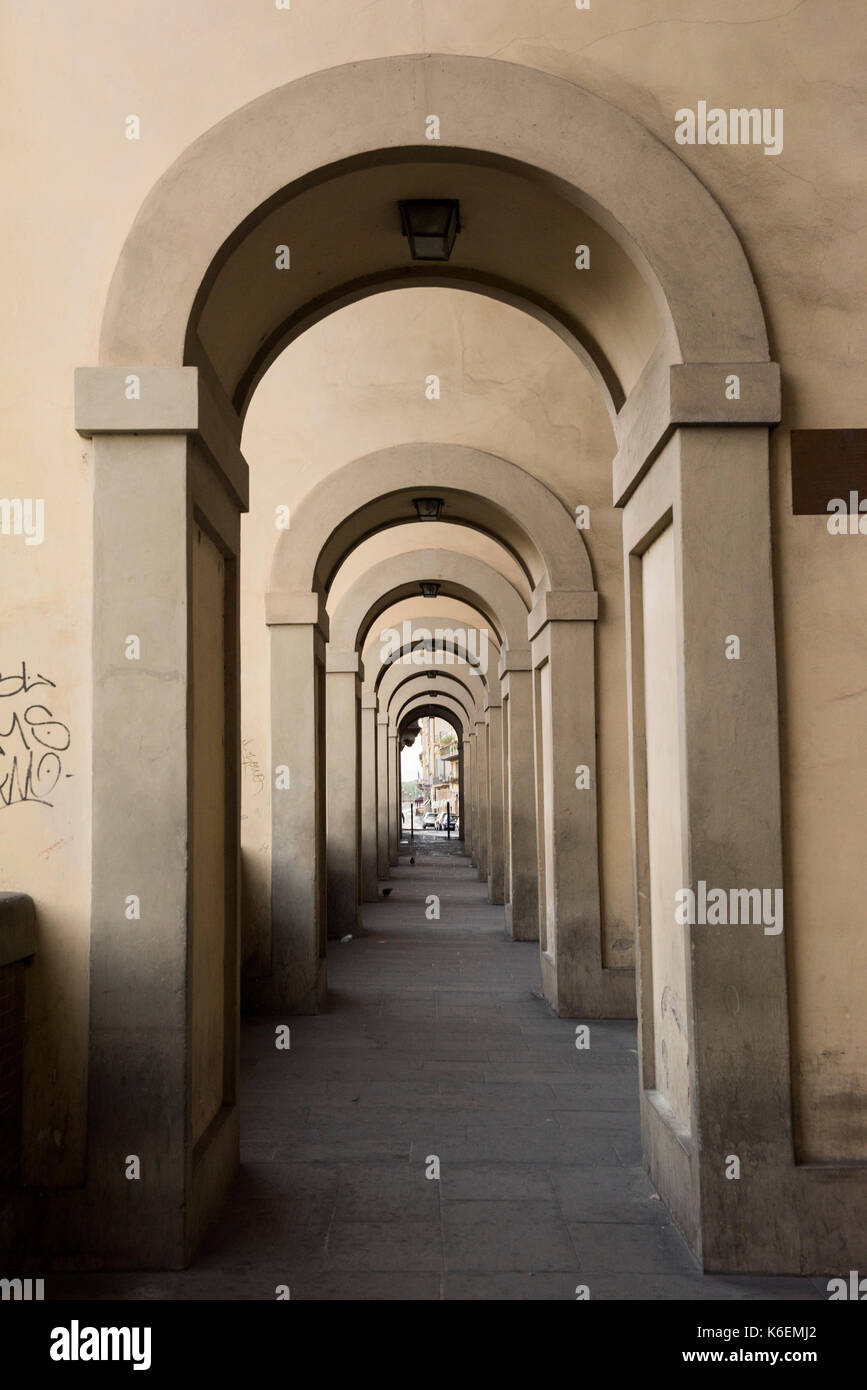 Archways by the river Arno in Florence, Italy Tuscany Europe EU Stock ...