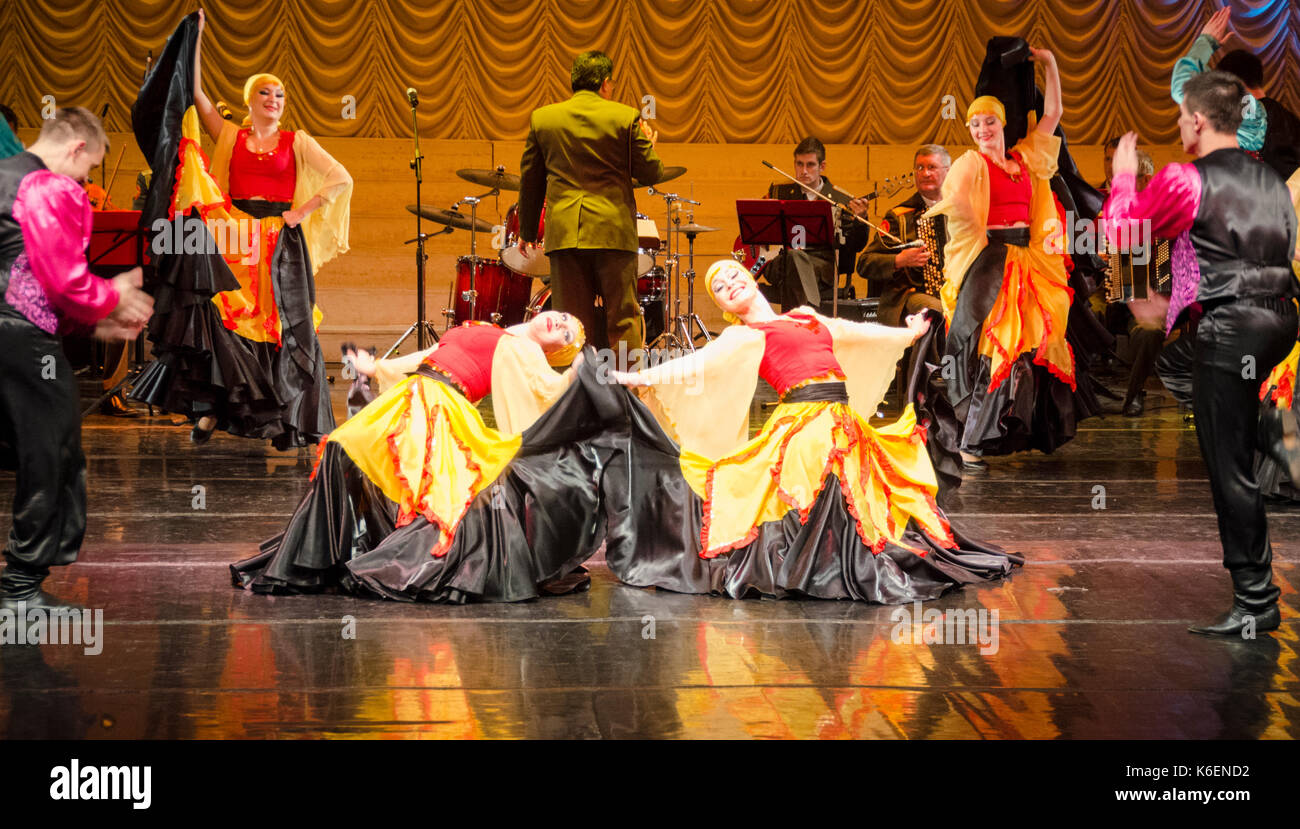 Russian dancers performing on stage in St Petersburg, Russia Stock ...