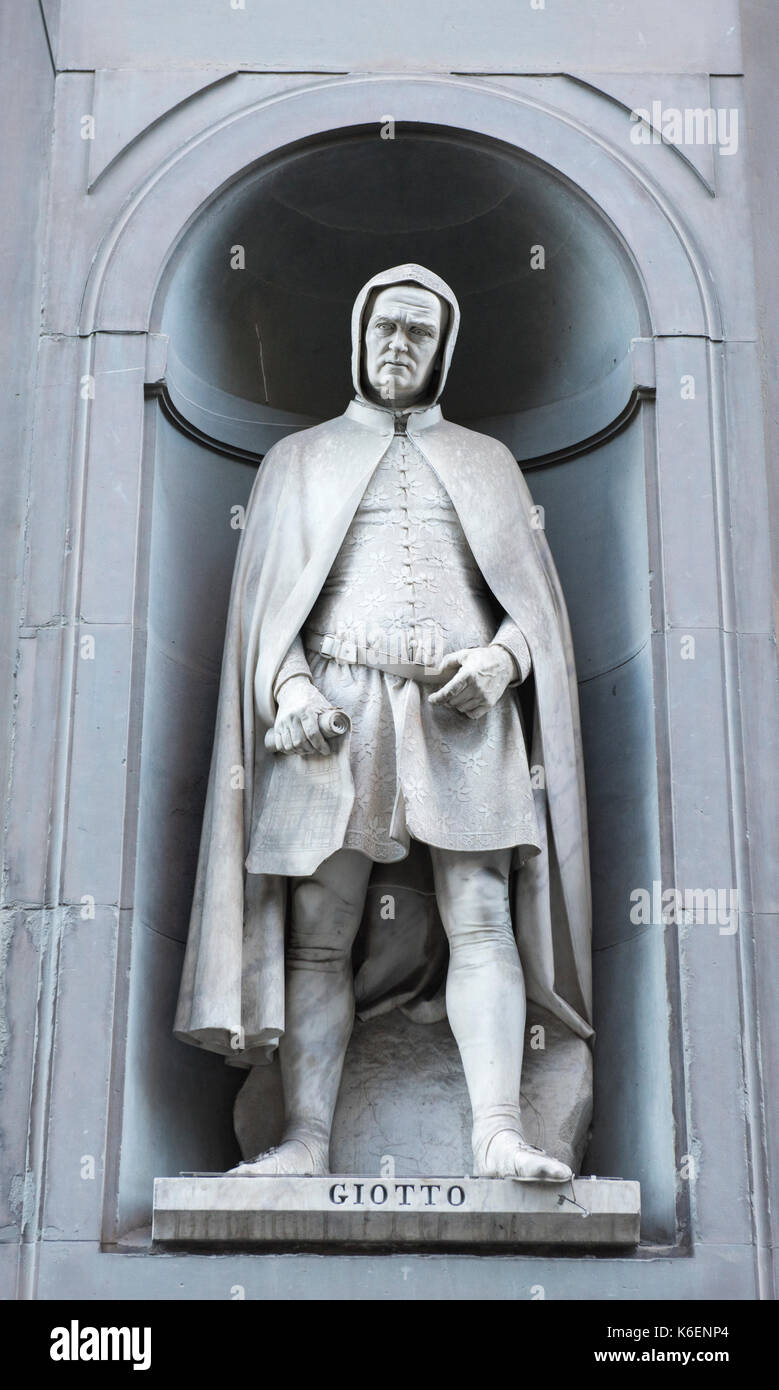 Statue of Giotto at the Uffizi Gallery in Florence, Tuscany Italy ...