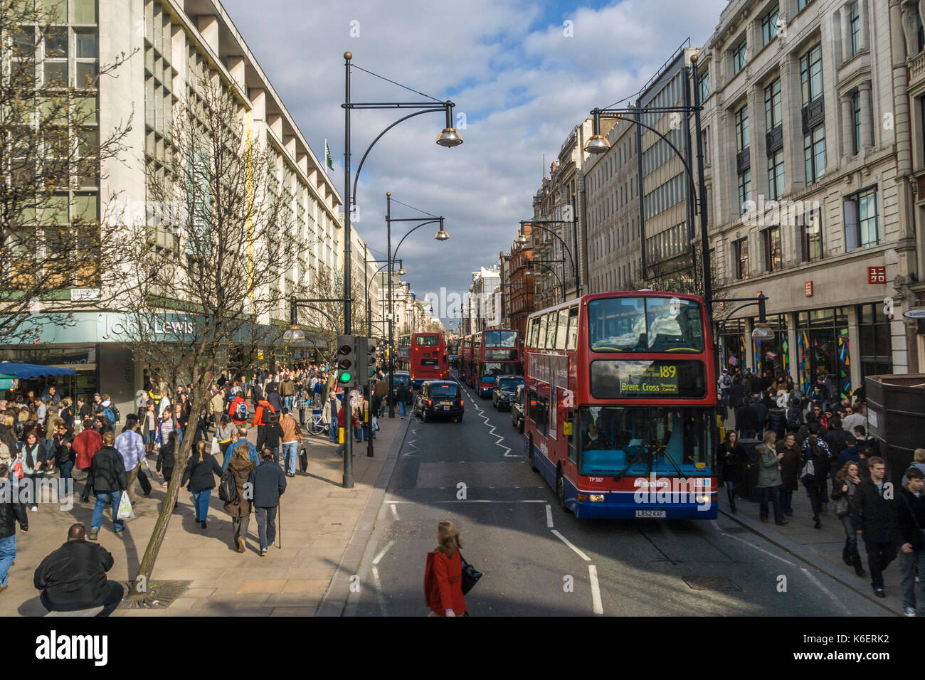 London, UK. March 2012: Oxford Street on a typical busy day in the main ...