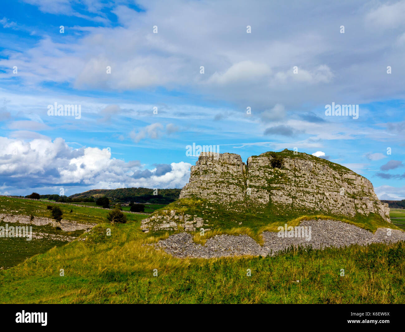 View across Cressbrook Dale a nature reseve and popular walking area in ...