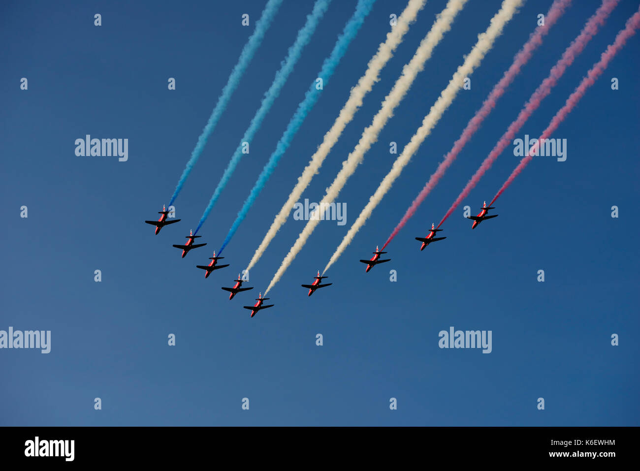 Red Arrows flypast at the Dartmouth Royal Regatta 2017 Stock Photo - Alamy