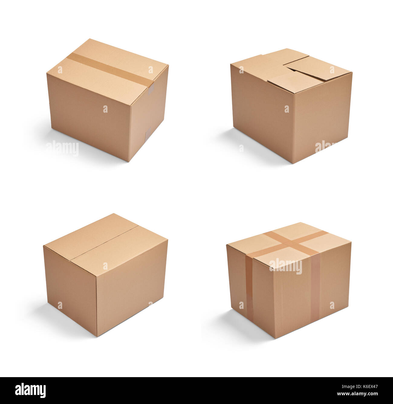 collection of various cardboard boxes on white background Stock Photo ...