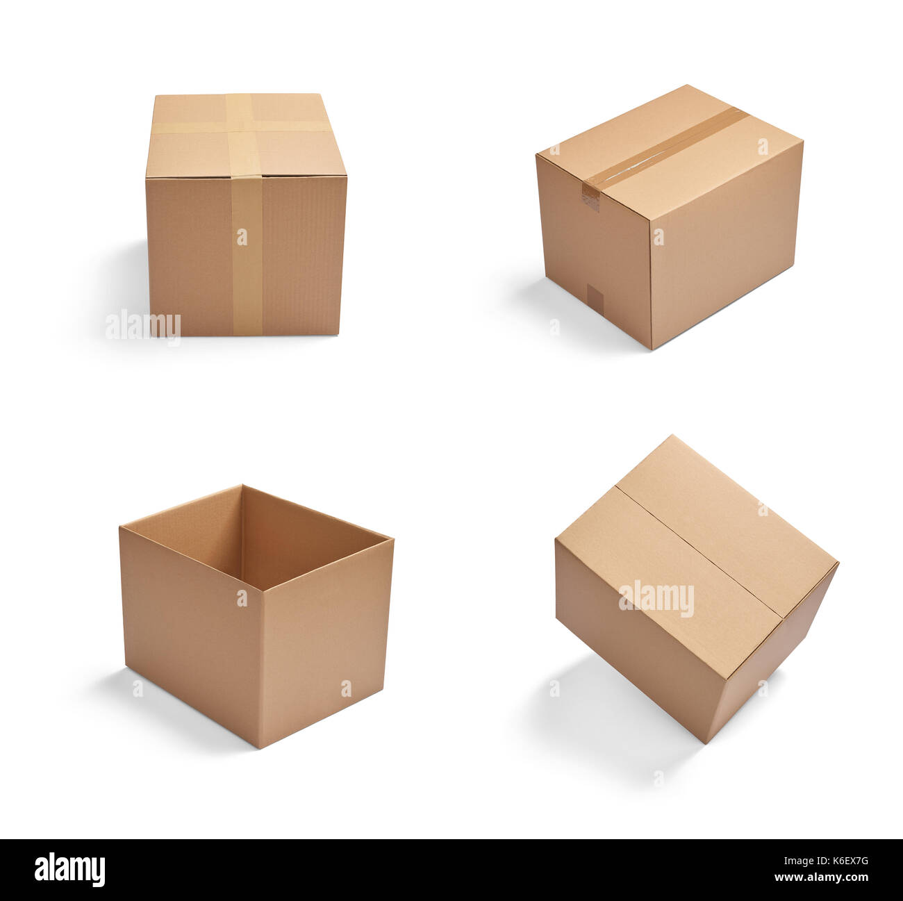collection of various cardboard boxes on white background Stock Photo ...