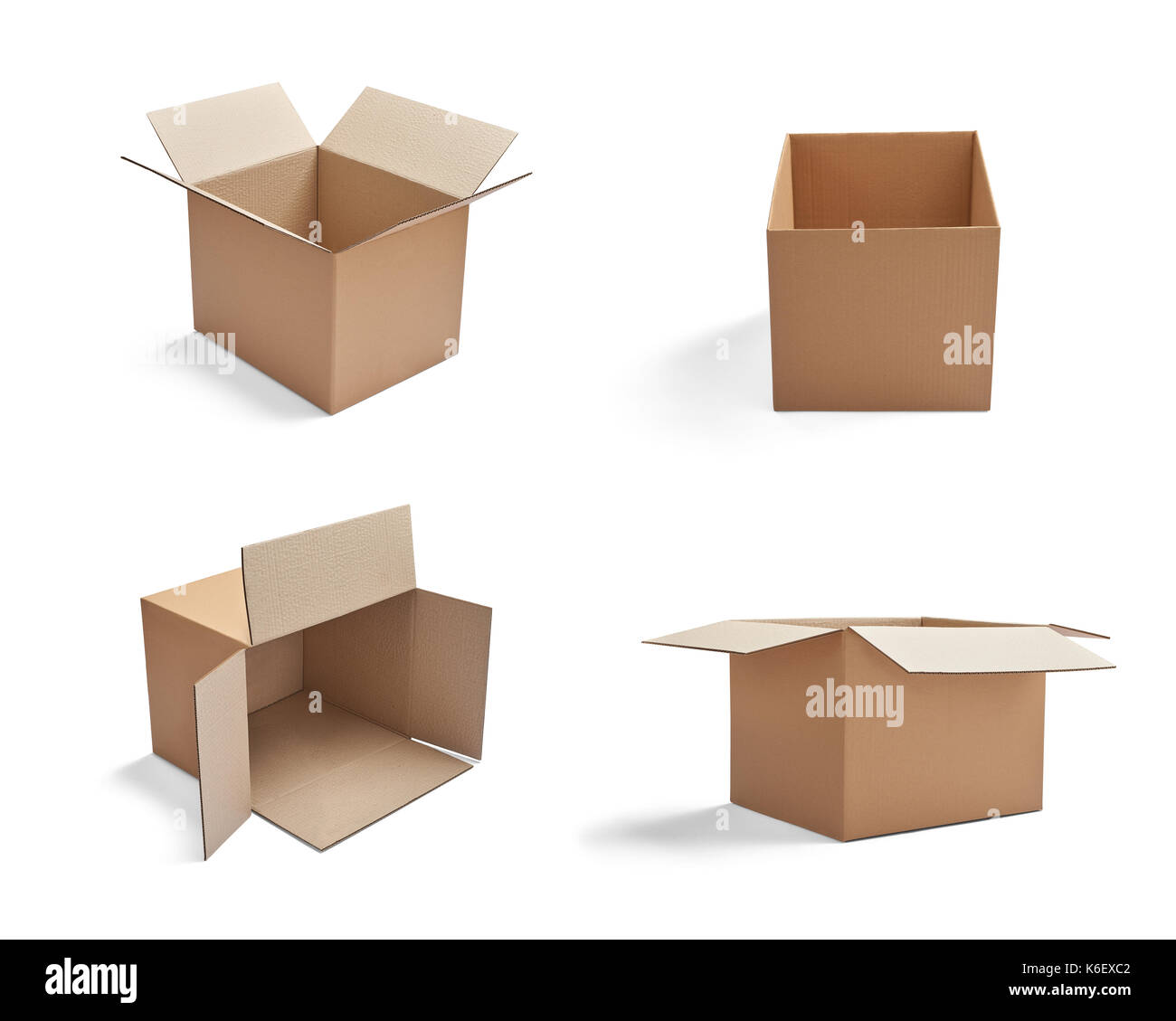 collection of various cardboard boxes on white background Stock Photo ...